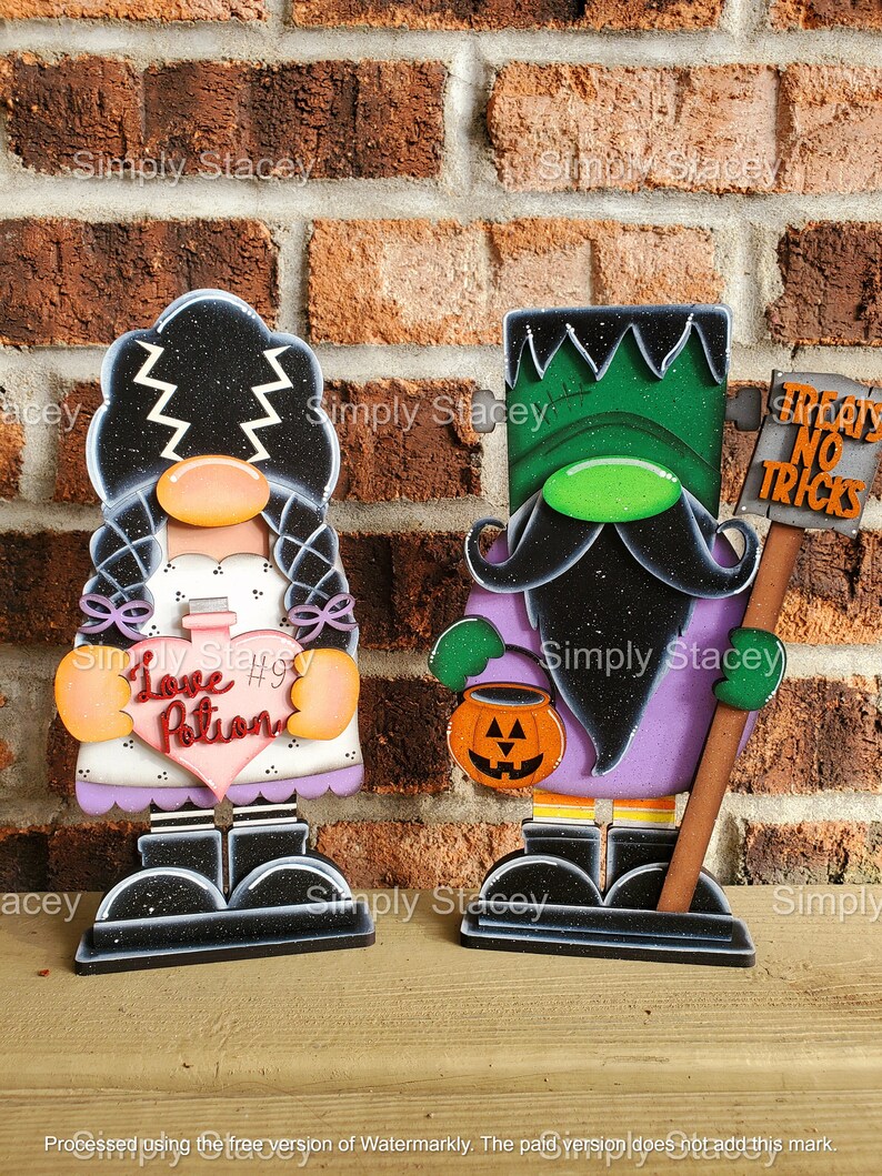 Frankenstein Gnome, DIY Wood Kit or Hand-painted, Gnome Shelf Sitter ...
