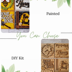 Bee Sign Tile Inserts, DIY Kit or Hand-painted, Bee Decor, DIY Bee ...