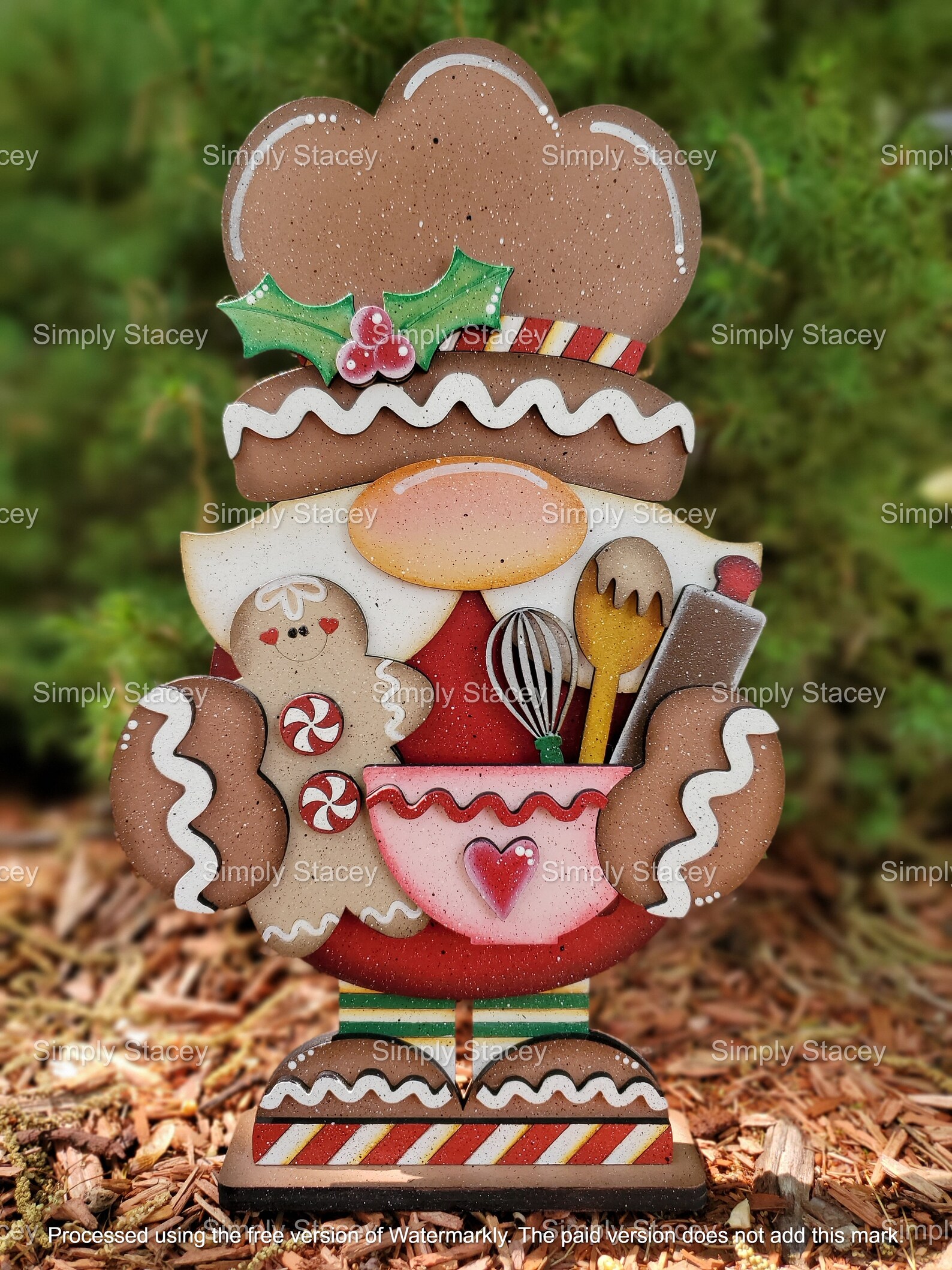 Gingerbread Baker Gnome, DIY Wood Kit or Hand-painted, Gnome Shelf ...