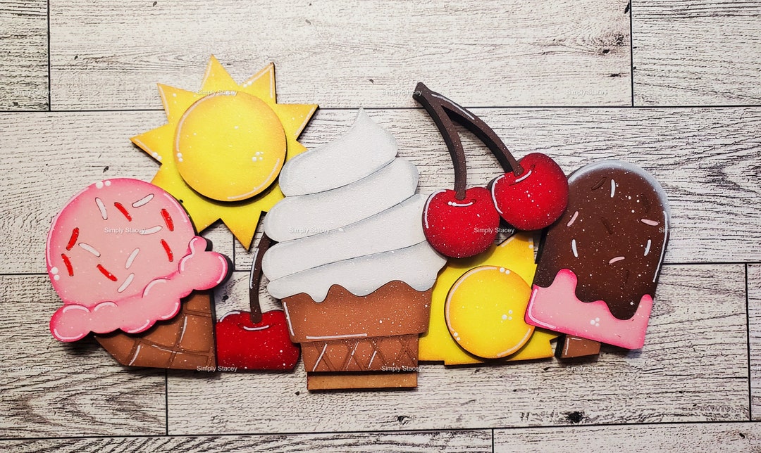 Ice Cream Interchangeable Basket Insert Large or Mini, Hand-painted ...