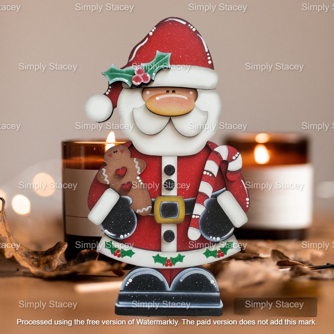 Santa Shelf Sitter, DIY Wood Kit or Hand-painted, Shelf Sitter, Tiered ...