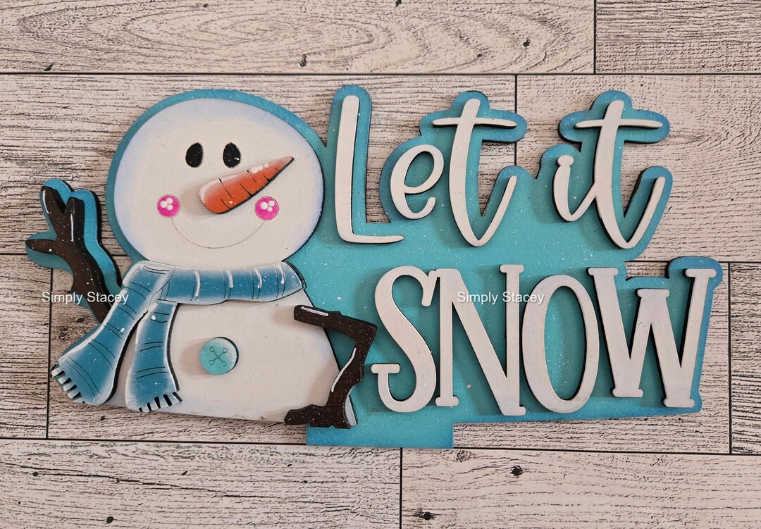 Let It Snow Snowman Interchangeable Basket Insert Large or Mini, Hand ...
