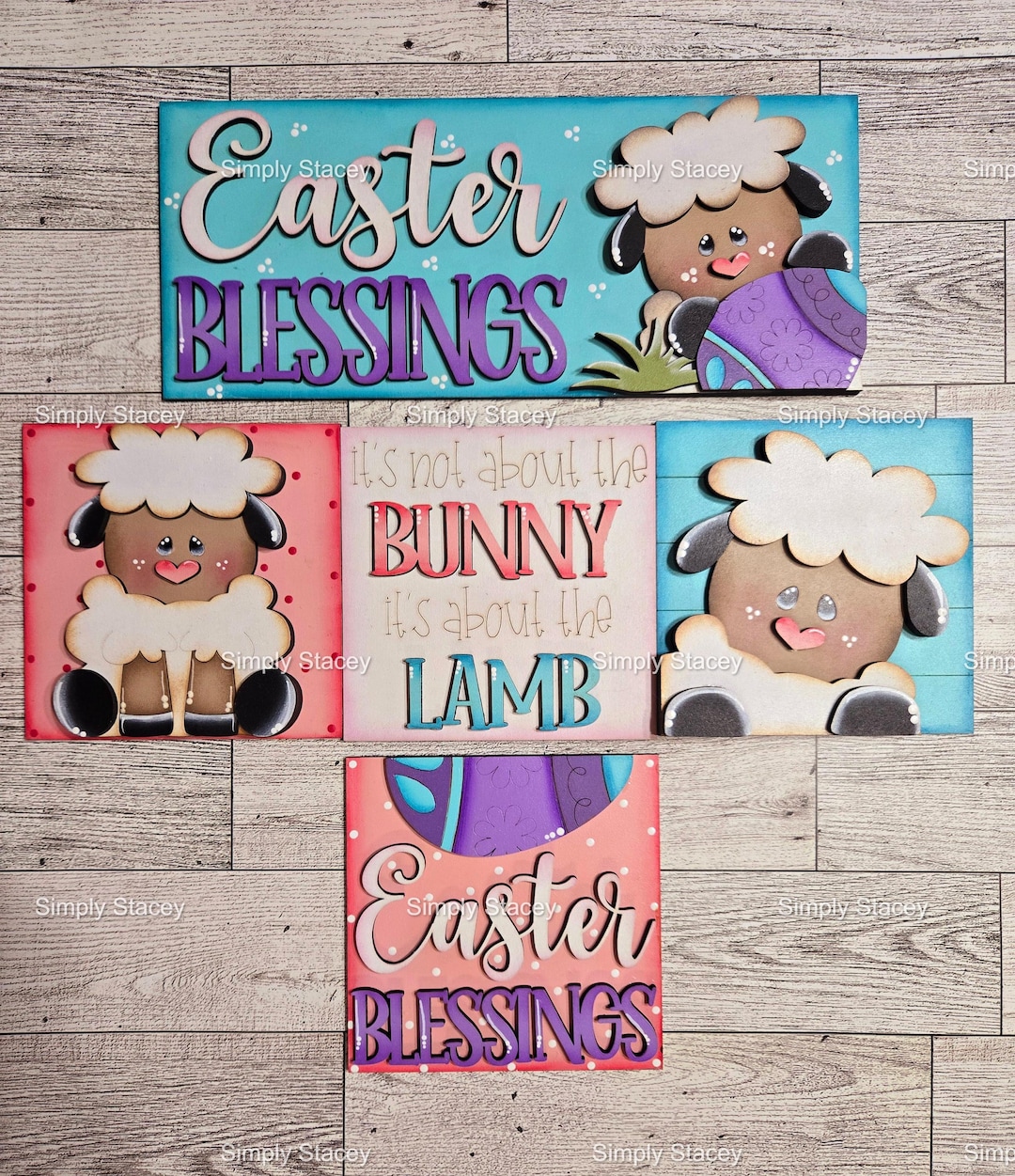 Charming Easter Lamb Tile Inserts - DIY or Hand-painted Options, Ladder ...