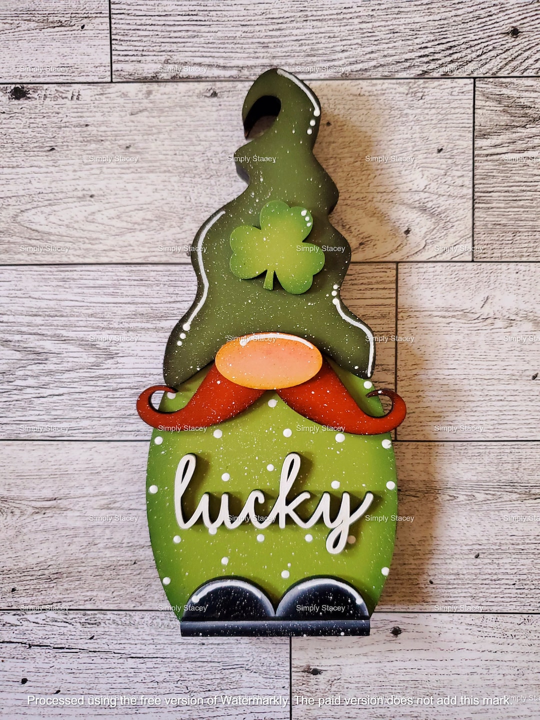 Mini Lucky Gnome, DIY Wood Kit, Hand-painted, St. Patrick's Gnome ...