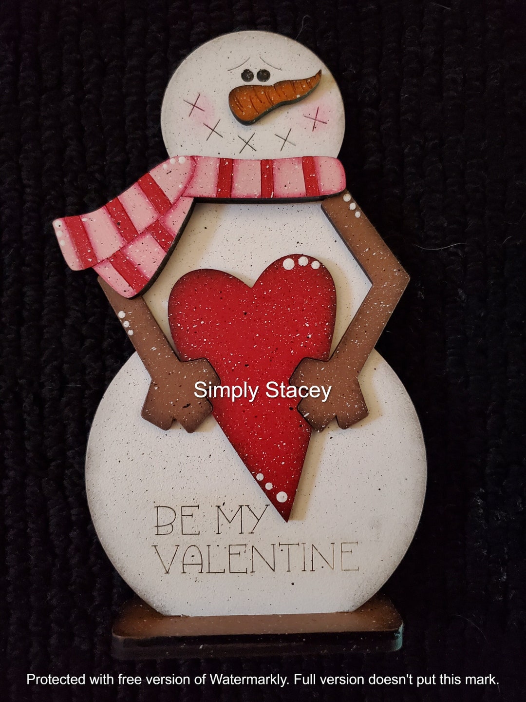Valentine's Day Snowman, DIY Kit or Hand-painted, Valentine's Shelf ...