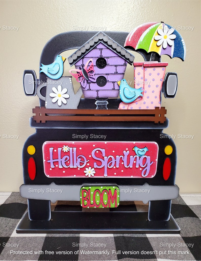 Spring Interchangeable Truck Insert, DIY Kit, or Hand-painted, Spring ...