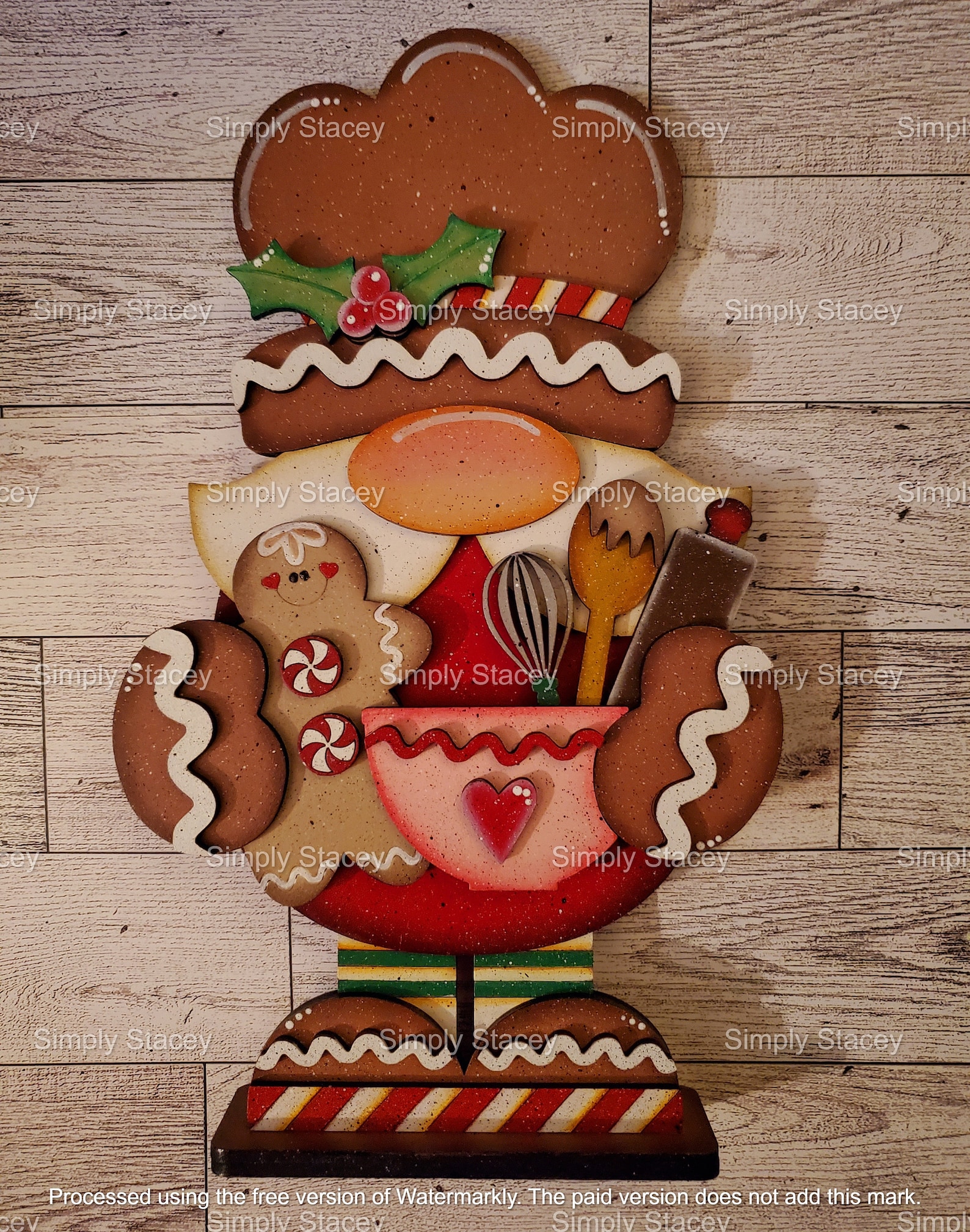 Gingerbread Baker Gnome, DIY Wood Kit or Hand-painted, Gnome Shelf ...