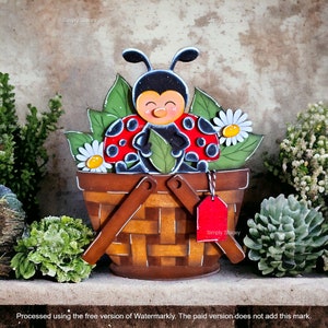 Ladybug Interchangeable Basket Insert Large or Mini, Hand-painted ...
