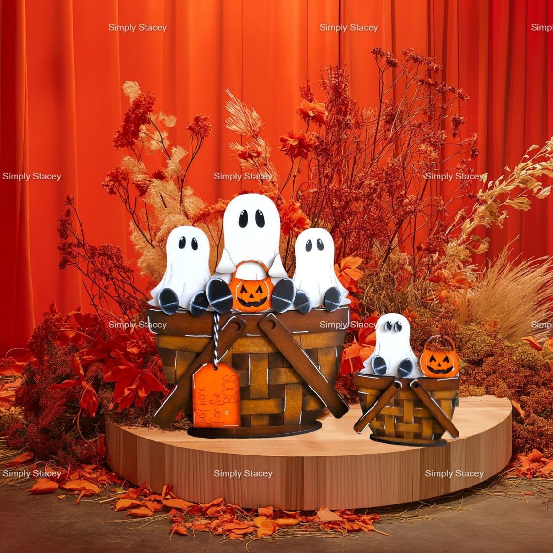 Ghost Basket Insert: Hand-painted Halloween Decor - Large or Mini, DIY ...
