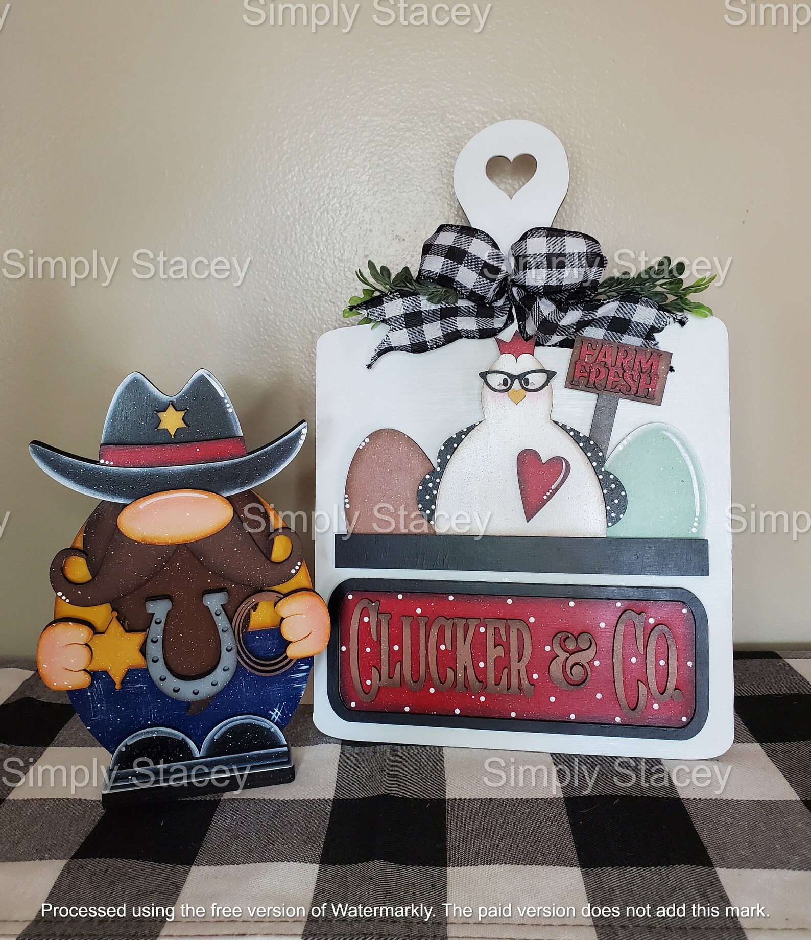 Sheriff Gnome DIY Wood Kit or Hand-painted, Shelf Sitter, Tiered Tray ...