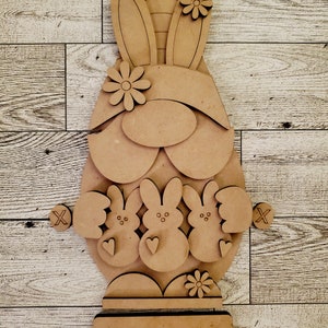 Easter Peep Gnome, DIY Kit or Hand-painted, Easter Shelf Sitter, Tiered ...