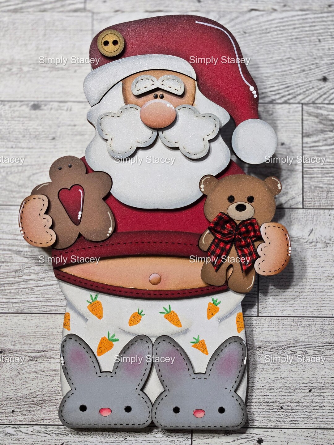 Cozy Santa Shelf Sitter, Santa in His Pj’s With His Belly Hanging Out ...