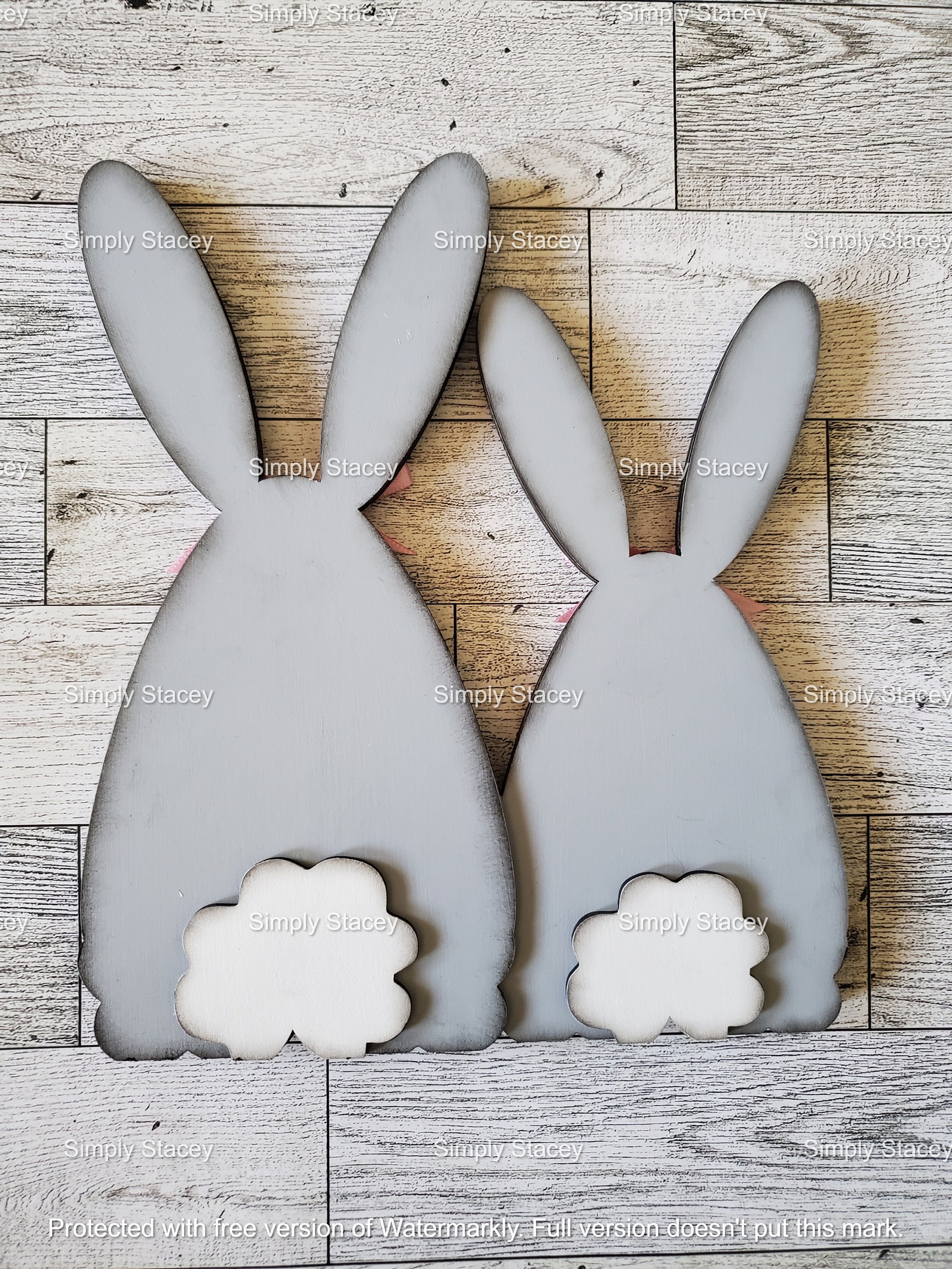 Double Bunny Easter Shelf Sitters, DIY Kit or Hand-painted, Easter ...