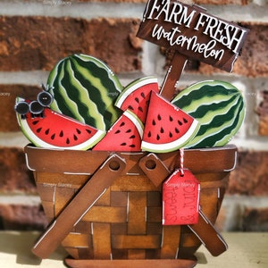 Watermelon Interchangeable Basket Insert Large or Mini, Hand-painted ...