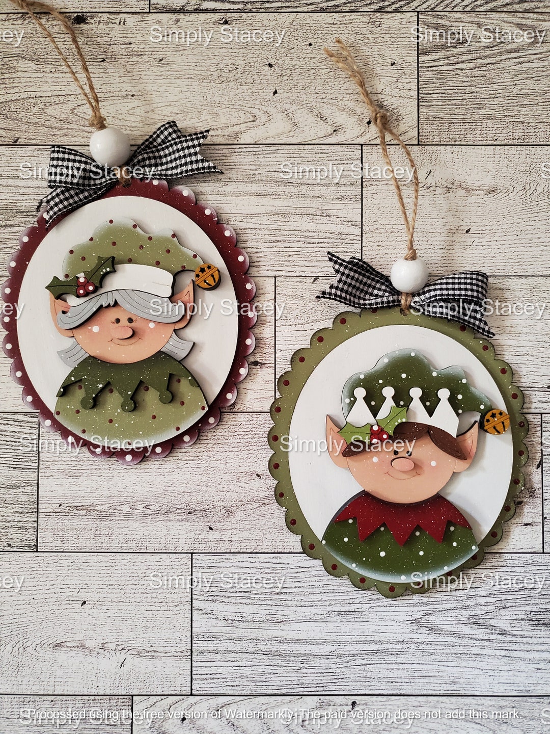 Elf Christmas Ornament DIY Kit or Hand-painted, Girl/boy Elf Ornament ...
