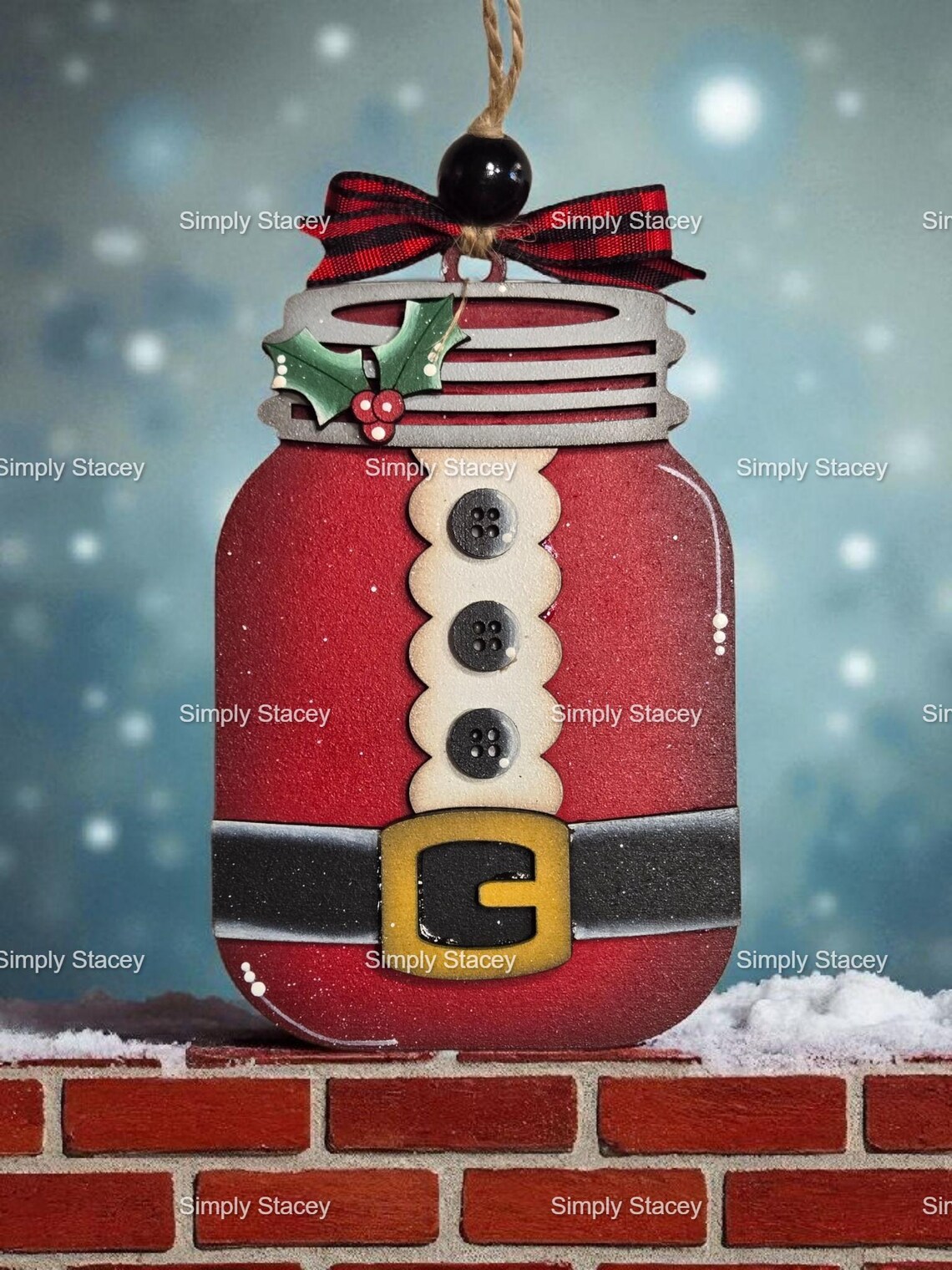 Hand-made Christmas Mason Jar Ornament: Elf, Santa, Snowman, DIY Kit or ...