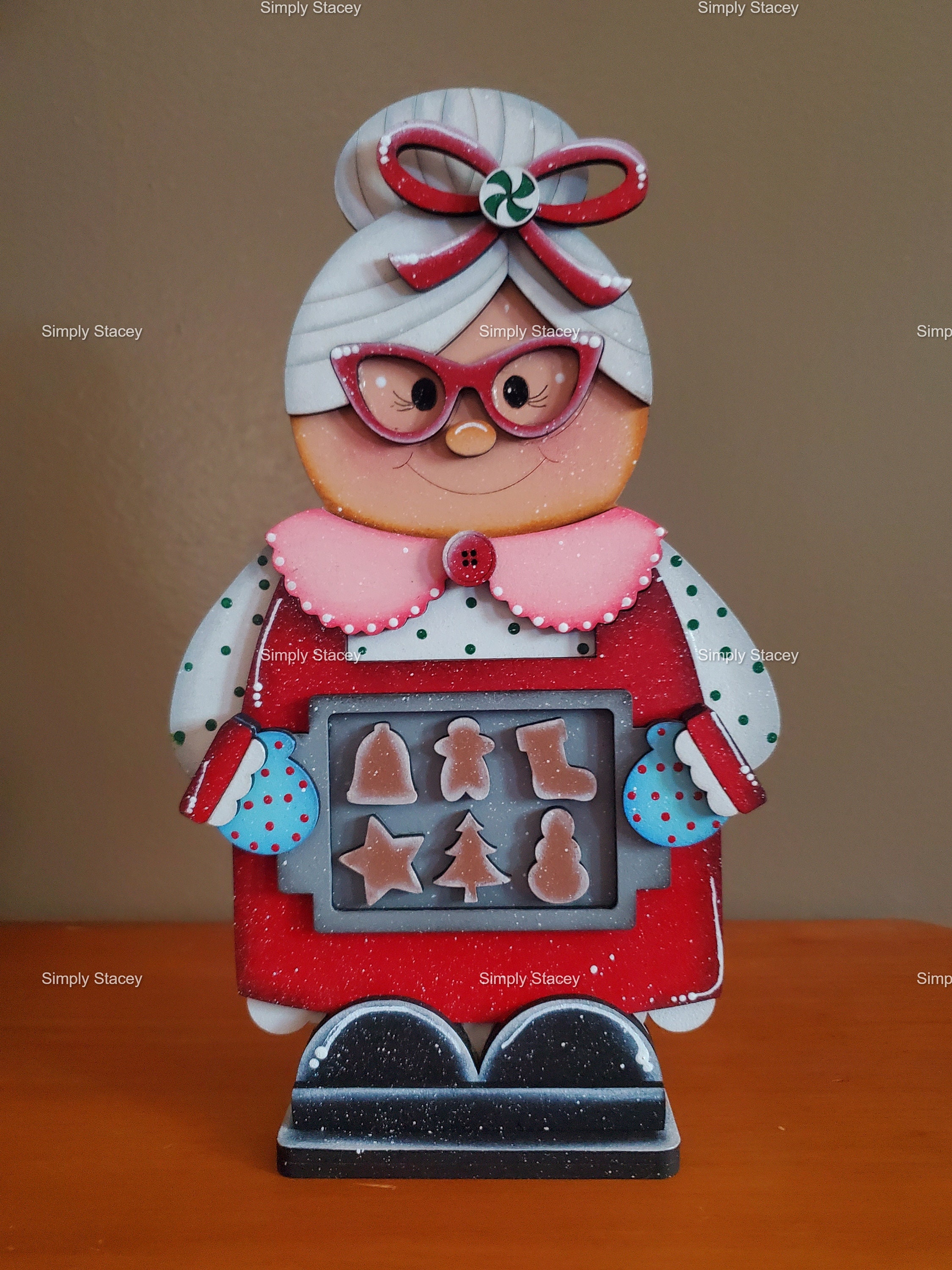 Mrs. Claus Shelf Sitter: Hand-painted Christmas Decor or DIY Wood Kit ...