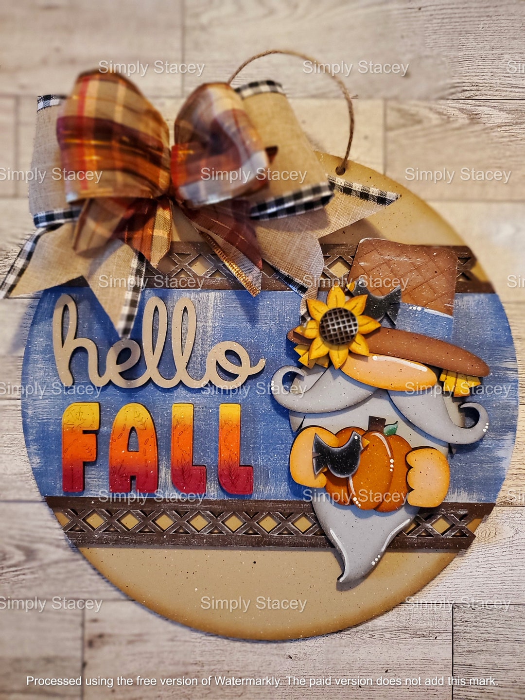 Hello Fall Gnome Sign, DIY Kit or Hand-painted, Fall Gnome, Fall Sign ...