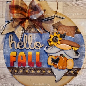 Hello Fall Gnome Sign, DIY Kit or Hand-painted, Fall Gnome, Fall Sign ...