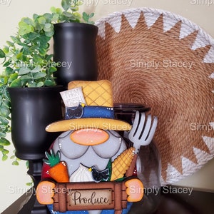 Farmer Gnome, DIY Wood Kit or Hand-painted, Farmer Gnome Shelf Sitter ...