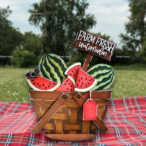 Watermelon Interchangeable Basket Insert Large or Mini, Hand-painted ...