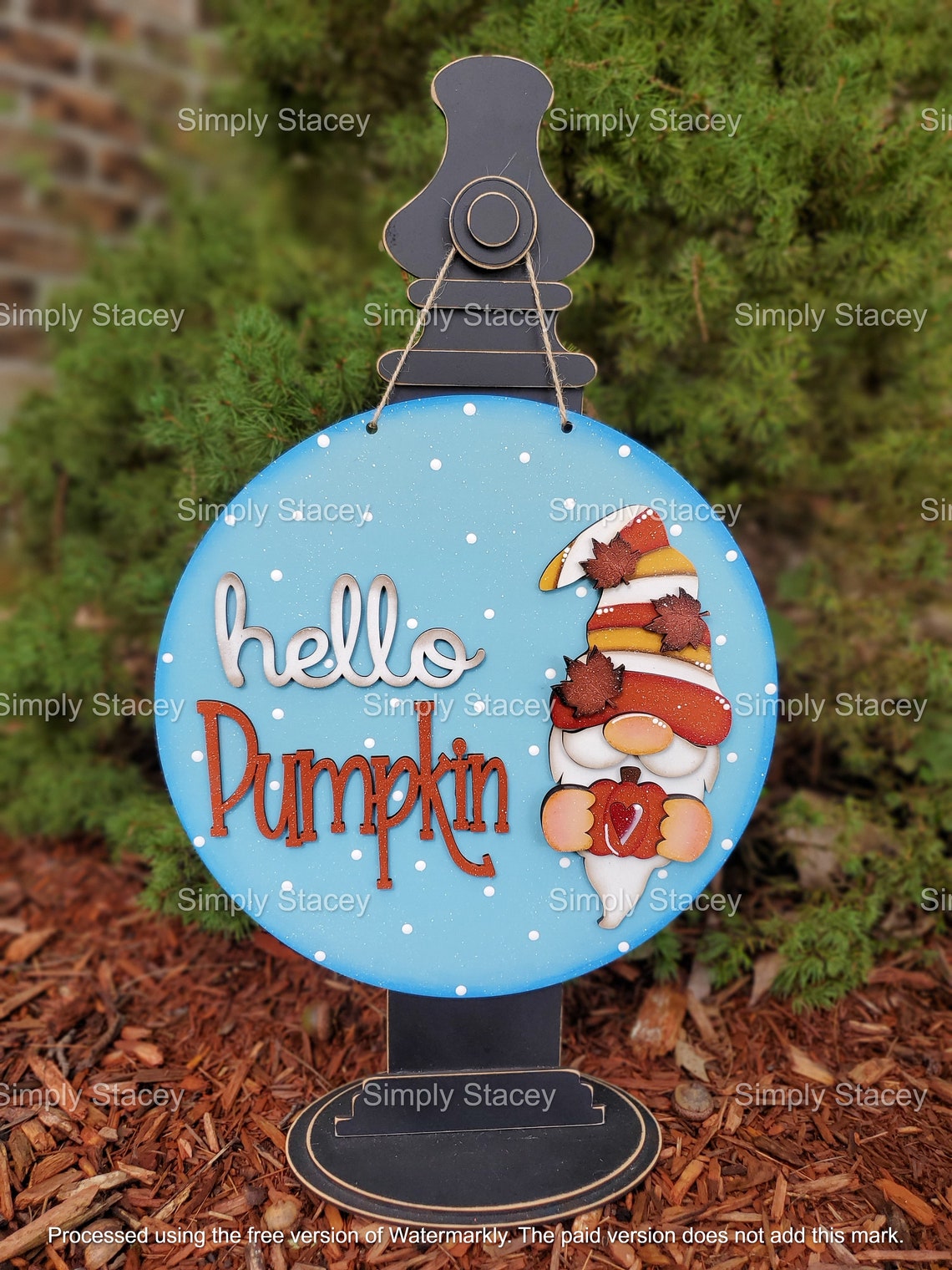 Hello Pumpkin Gnome Sign, DIY Kit or Hand-painted, Fall Gnome, Fall ...