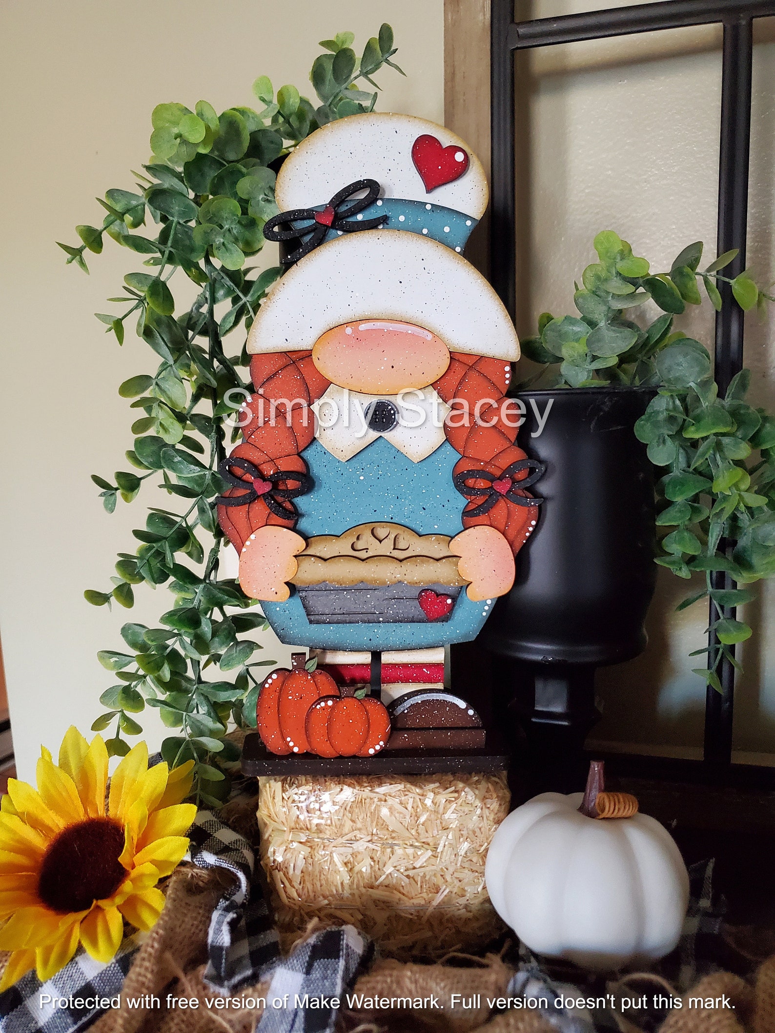 Pilgrim Girl Gnome, DIY Kit or Hand-painted, Gnome Shelf Sitter ...
