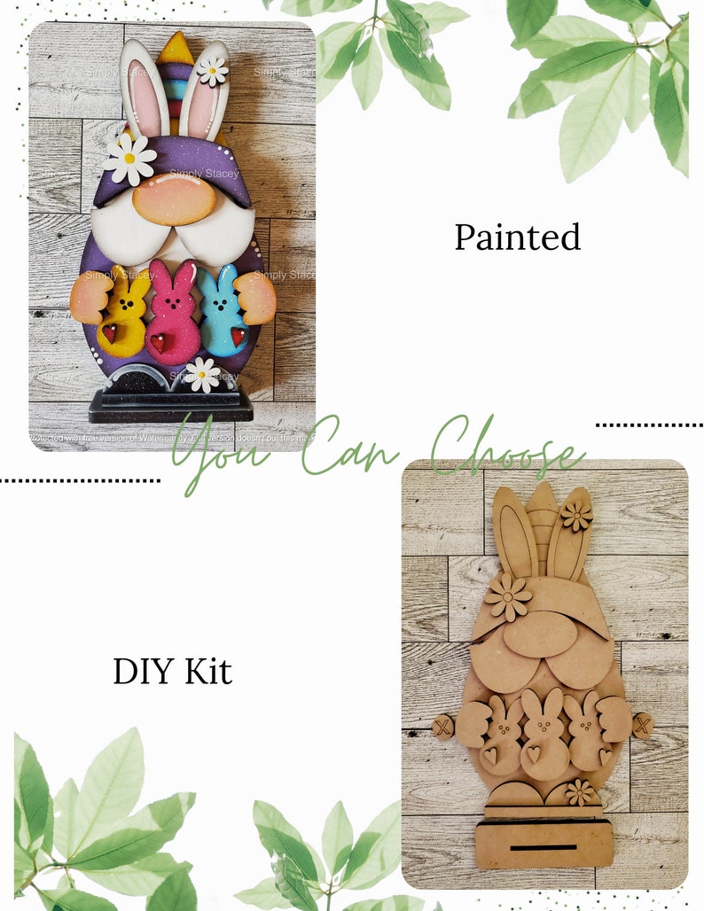 Easter Peep Gnome DIY Kit or Hand-painted Easter Shelf - Etsy