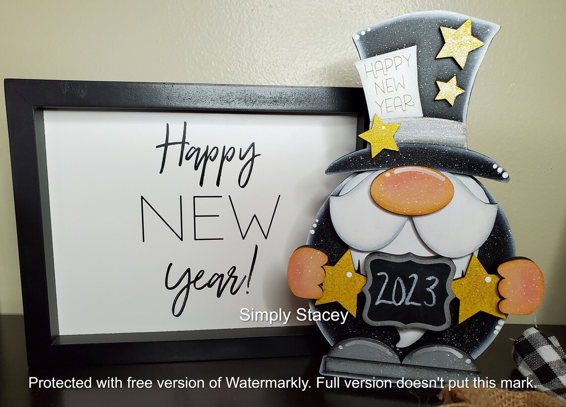 New Years Gnome DIY Kit or Hand-painted Shelf Sitter New - Etsy