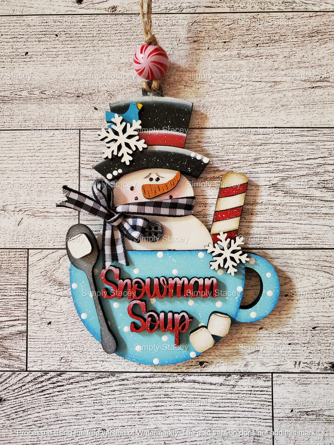 Snowman Soup Christmas Ornament, DIY Kit or Hand-painted, Snowman ...