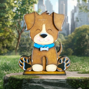 Dog Shelf Sitter DIY Kit or Hand-painted, Handmade Gift, Dog Decor ...