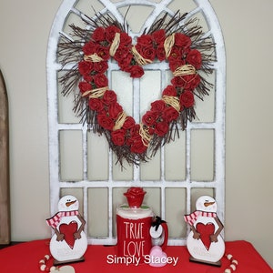 Valentine's Day Snowman, DIY Kit or Hand-painted, Valentine's Shelf ...