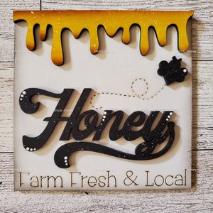 Bee Sign Tile Inserts, DIY Kit or Hand-painted, Bee Decor, DIY Bee ...