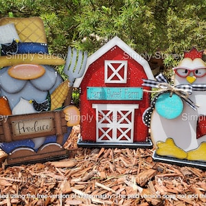 Farmer Gnome, DIY Wood Kit or Hand-painted, Farmer Gnome Shelf Sitter ...