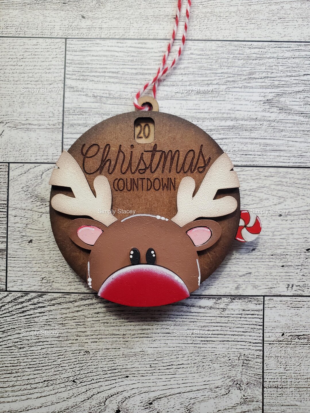 Reindeer Christmas Countdown Ornament: Hand-painted or DIY Kit - Etsy