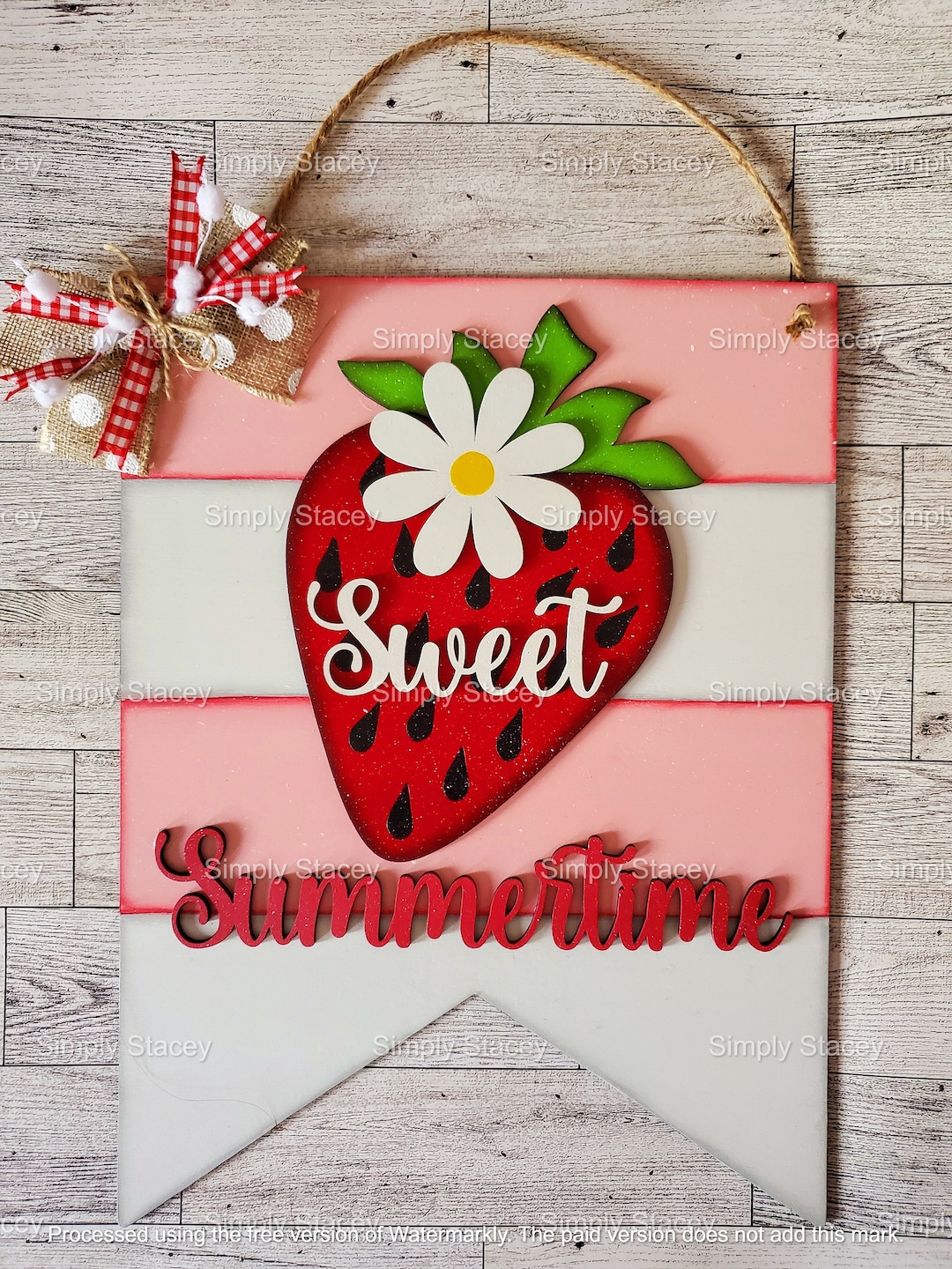 Sweet Summertime Strawberry Banner Sign, DIY Kit or Hand-painted ...