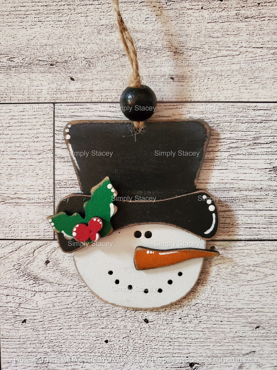 Primitive Snowman Christmas Ornament, DIY Kit or Hand-painted, Snowman ...