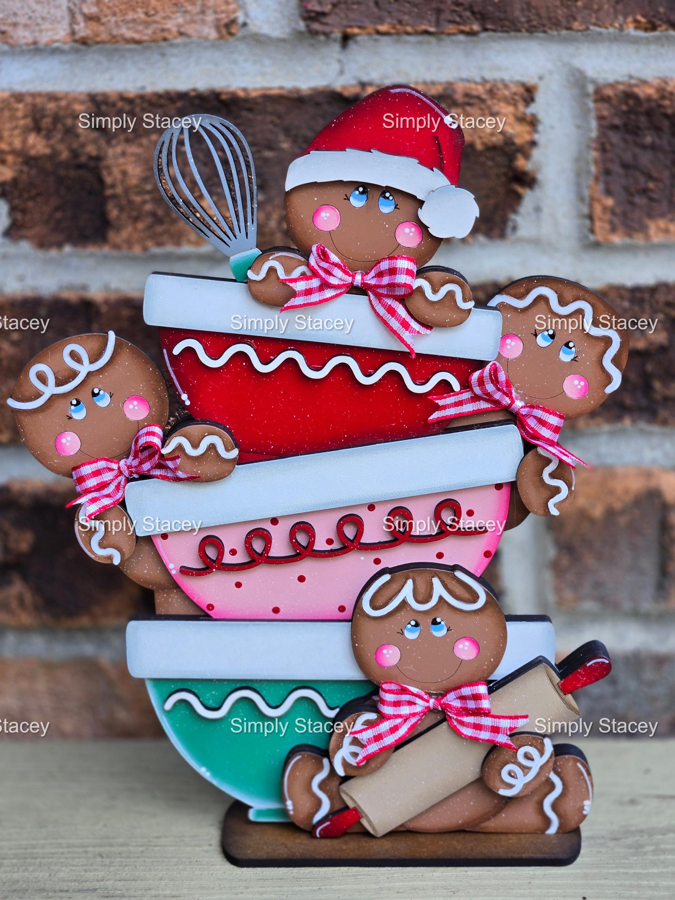 Gingerbread With Baking Bowls Shelf Sitter – Handmade Holiday Kitchen ...