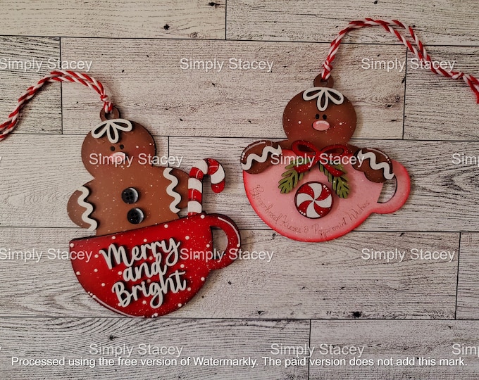 Gingerbread Teacup Christmas Ornaments DIY Kit or Hand-painted ...