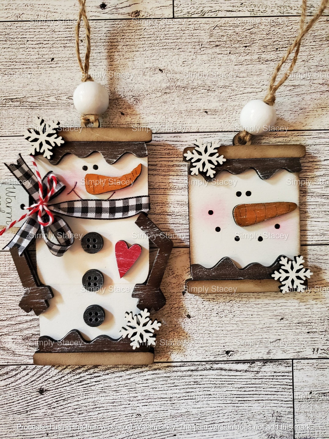 S'mores Snowman Christmas Ornament, DIY Kit or Hand-painted, Snowman ...