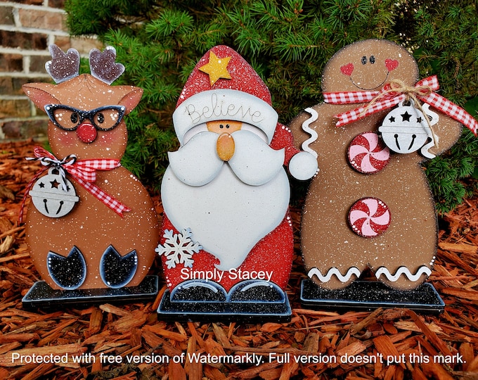 Santa, Nerdy Reindeer, Gingerbread Man, DIY Kit or Hand-painted ...