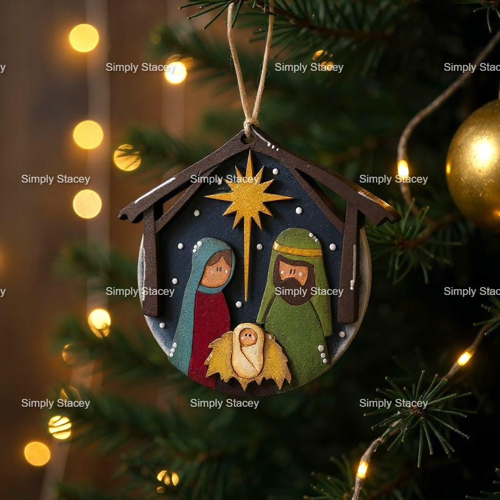 Handmade Nativity Christmas Ornament, DIY Kit or Hand-painted ...