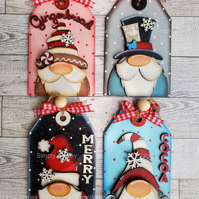 Gnome Christmas Tags - Etsy