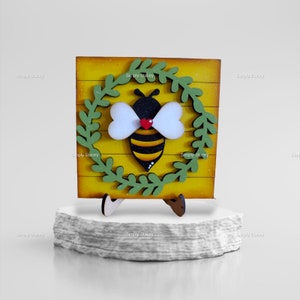 Bee Sign Tile Inserts, DIY Kit or Hand-painted, Bee Decor, DIY Bee ...