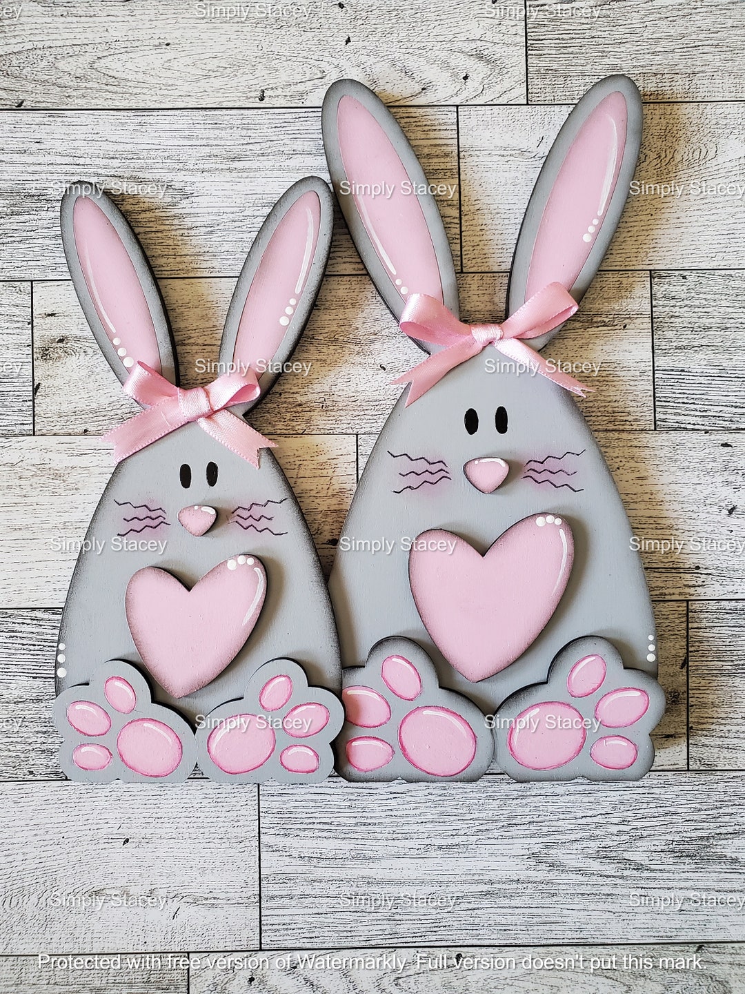 Double Bunny Easter Shelf Sitters, DIY Kit or Hand-painted, Easter ...