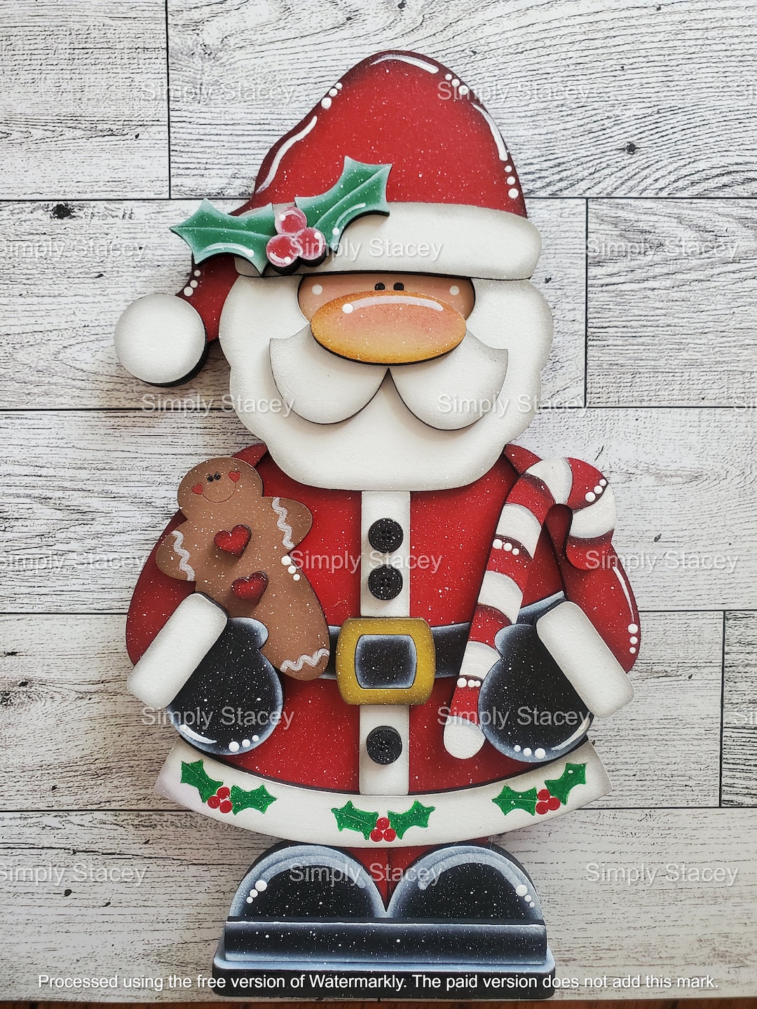 Santa Shelf Sitter, DIY Wood Kit or Hand-painted, Shelf Sitter, Tiered ...