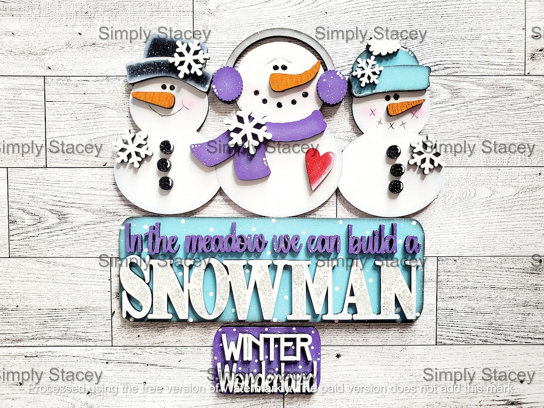 Snowmen Interchangeable Truck Insert Add-on, DIY Wood Kit, or Painted ...