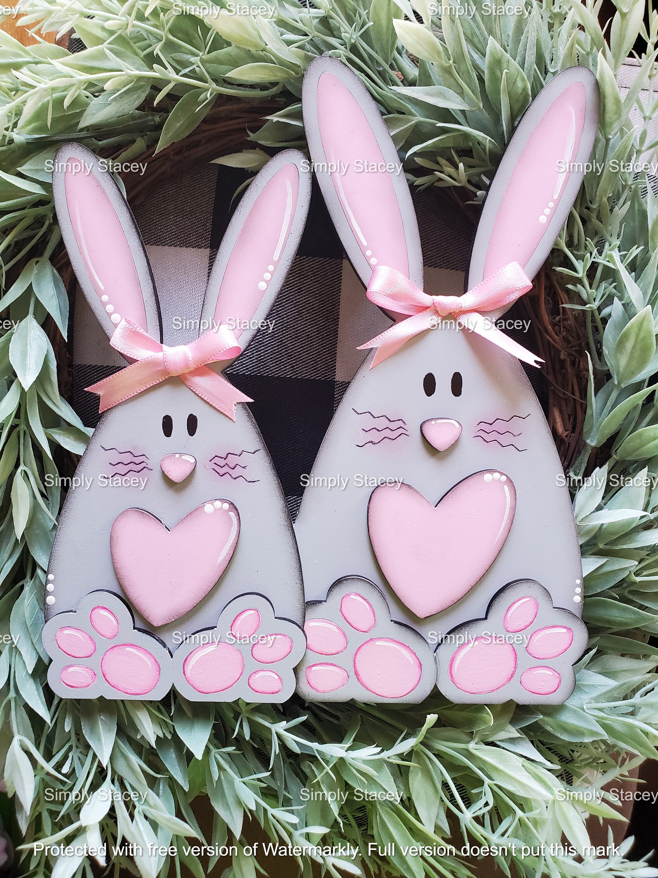 Double Bunny Easter Shelf Sitters, DIY Kit or Hand-painted, Easter ...