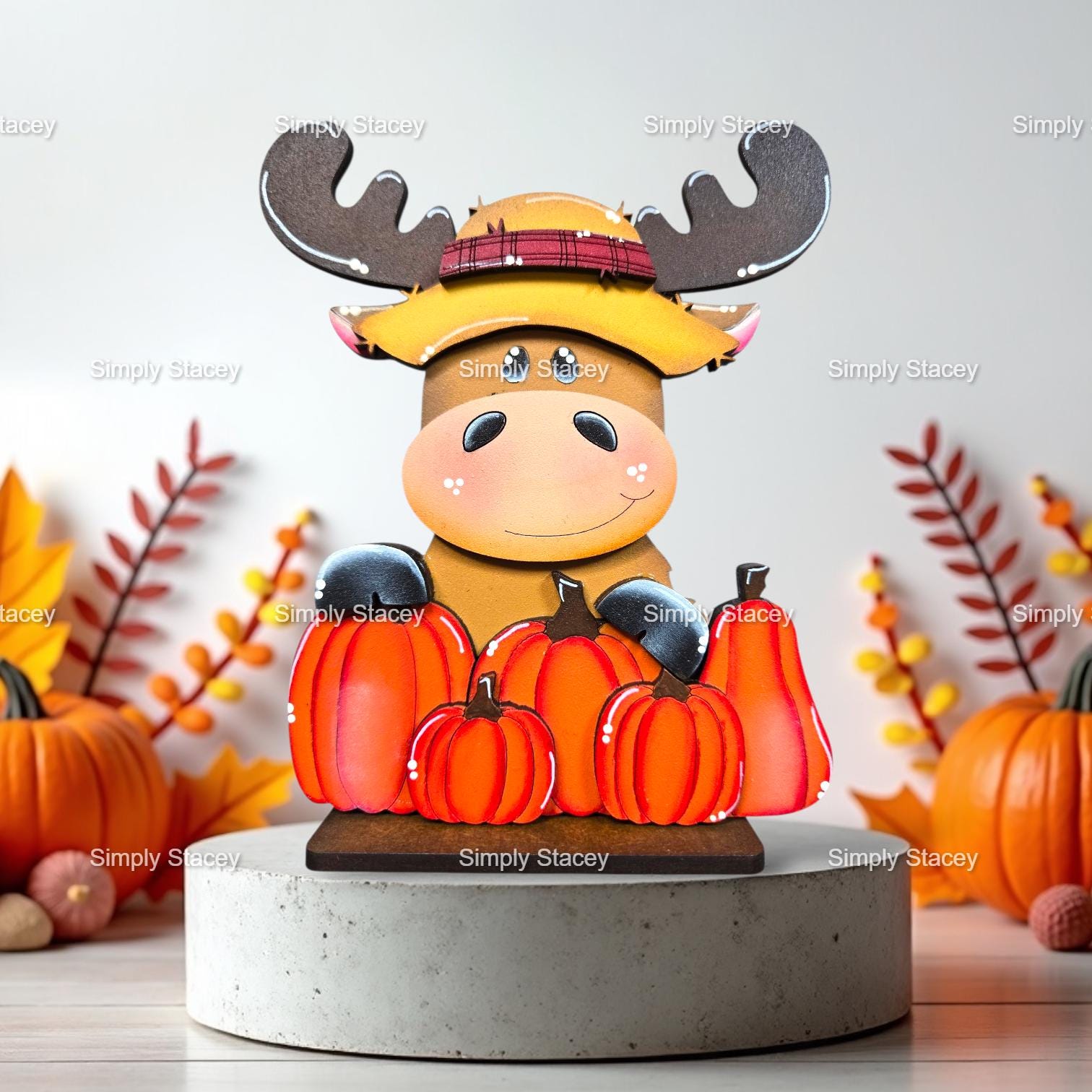 Hand-made Fall Moose Shelf Sitter: Rustic Autumn Decor, DIY Kit or Hand ...