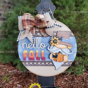 Hello Fall Gnome Sign, DIY Kit or Hand-painted, Fall Gnome, Fall Sign ...